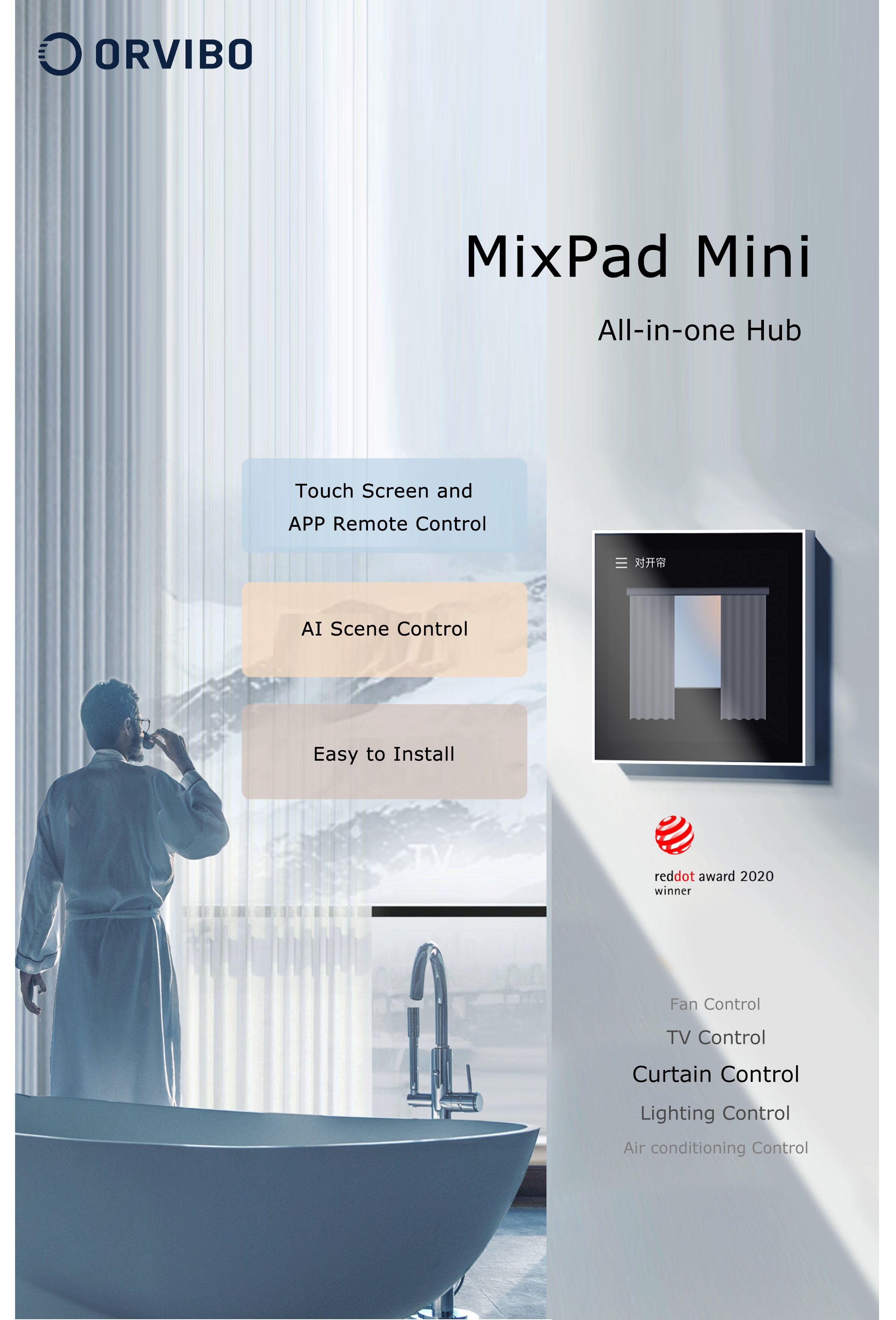 ORVIBO All-in-one machine MixPad Mini remote control intelligent gateway for smart devices in ...