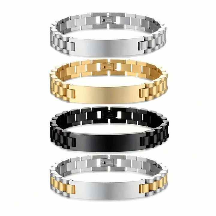 Customizable Business Style Bracelets - Stainless Steel
