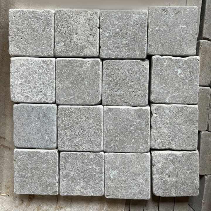 Mesh Marble Cobblestone 10X10cm White Limestone Pavers| Alibaba.com