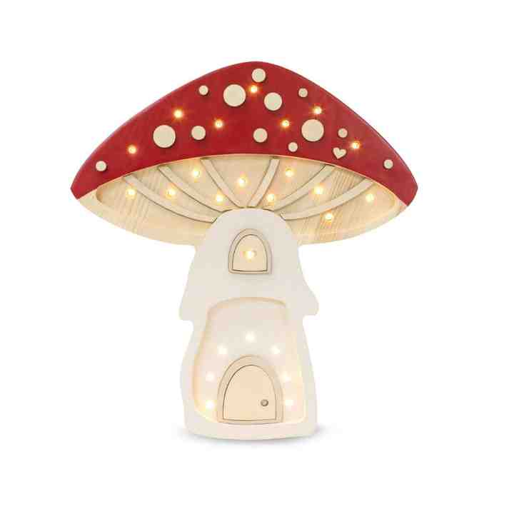 Cartoon Style Mushroom Shape Handmade LED Wood Night Light Kids Acrylic ...