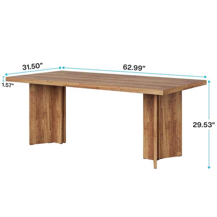 Tribesigns 63-Inch Adjustable Dining Table - Wood Designs