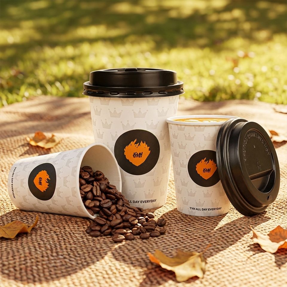 12oz Craft Paper Double Wall Disposable Eco-Friendly Coffee Cups ...