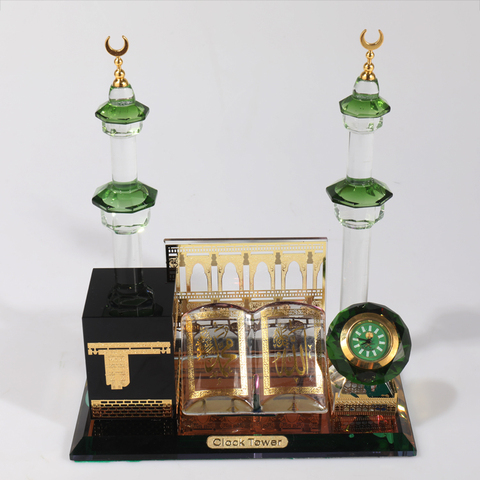 Minghuang Crystal Glass Makkah Mecca Clock Tower Gift