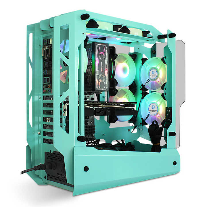 New Design White Computer Casing Cabinet Gaming PC Tower
