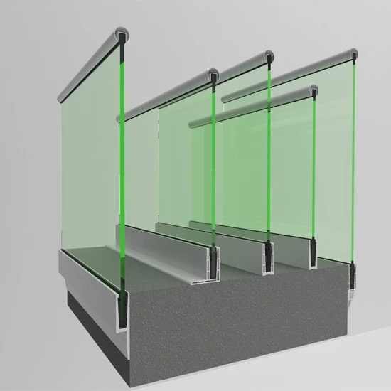 Side Mounted Aluminum U Channel Glass Balustrade for House