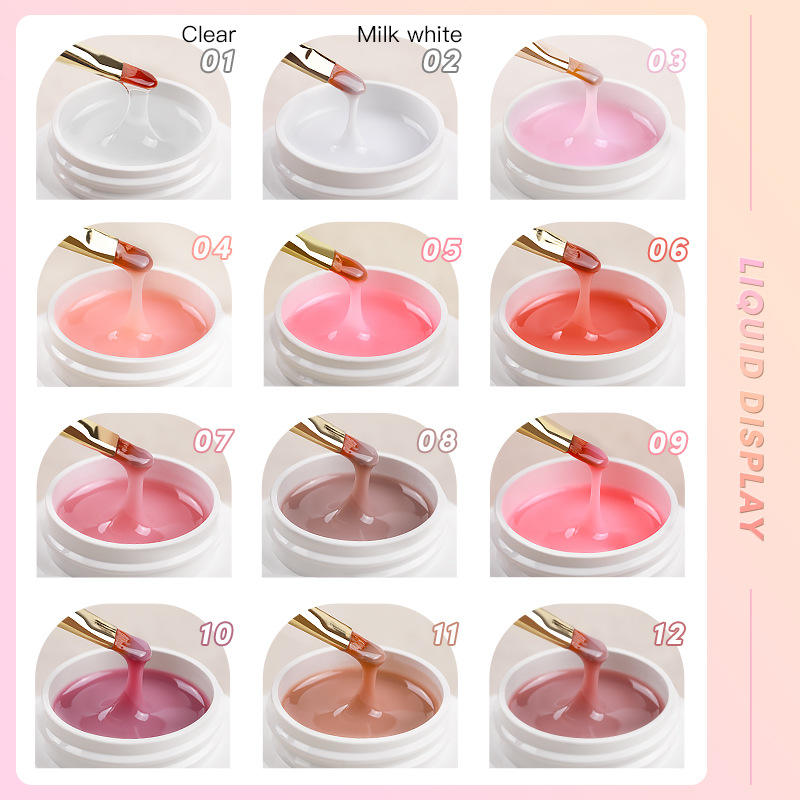 2026 Wholesale Fast Painless 12 Jelly Colors Hard Gel Builder Nail ...