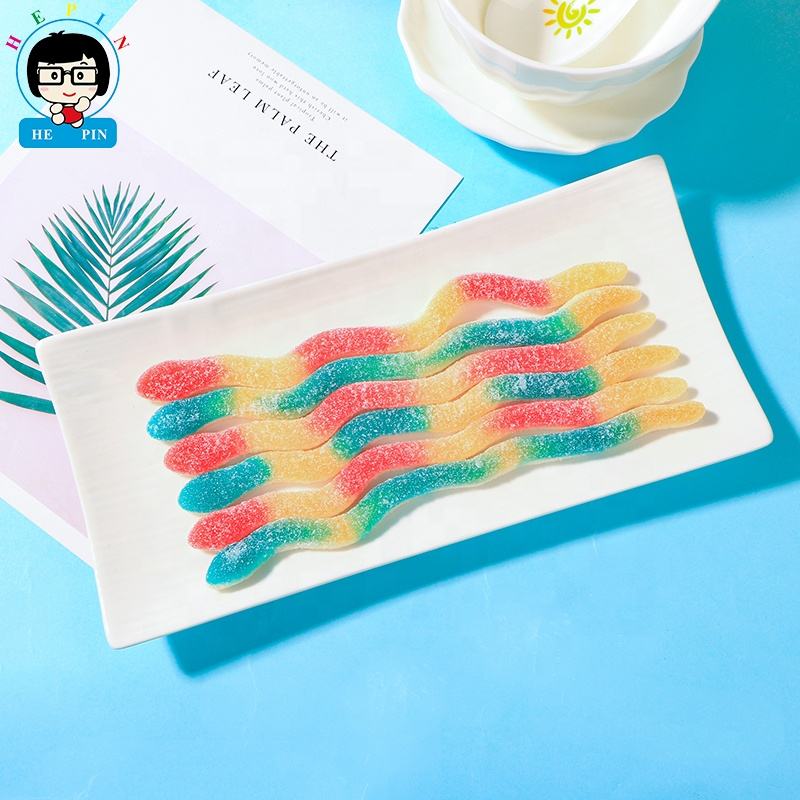 Wholesale High Quality Jelly Candy Gummy Sweet Snake Shape Gummy Halal ...
