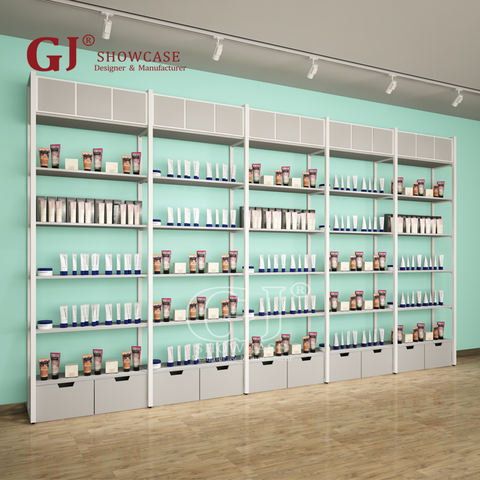 Store Interior Design For Beauty Skin Makeup Display Shelving Cosmetics ...