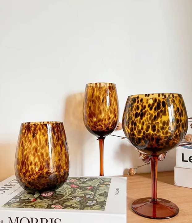Leopard Spots Brown Tortoise Glassware Set Hot Selling Glassware ...
