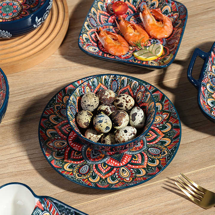 Custom Porcelain Dinner Plate Sets - Vintage Bohemian