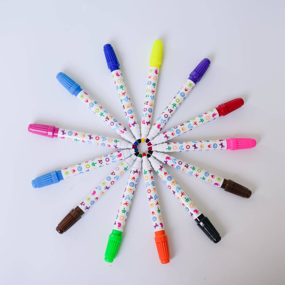 Children Dual Purpose Multicolor Stamp Pens Fun Stationery Supplies ...