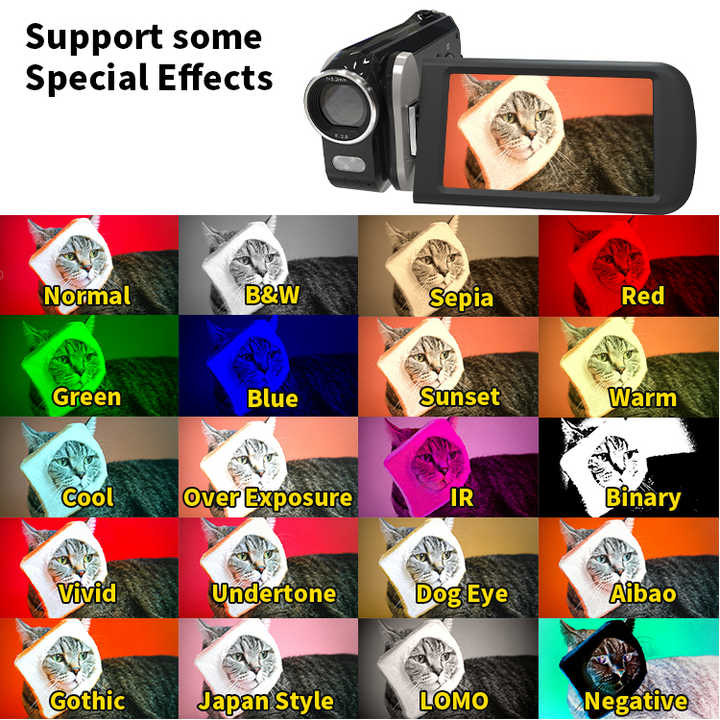 Ultra Compact Camcorder - 2.7K Vlogging Pocket Flip Screen