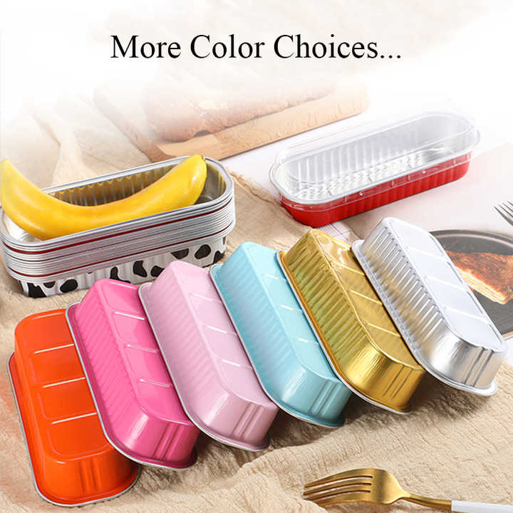 Baking Mini Loaf Pans With Lids and 50pack 200ml 6.8oz Aluminum Foil ...