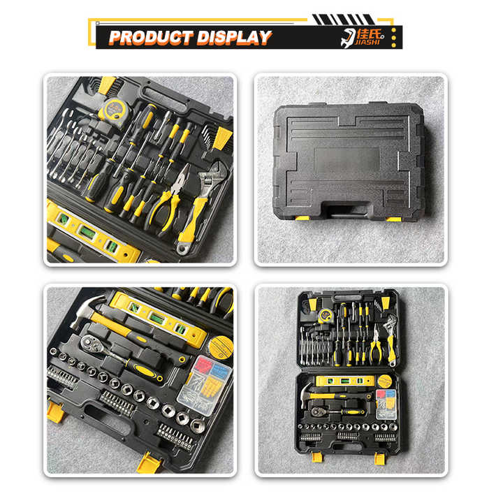 108 Piece Tool Set General Household Hand Tool Kit with Plastic Toolbox Storage Case Socket and ...