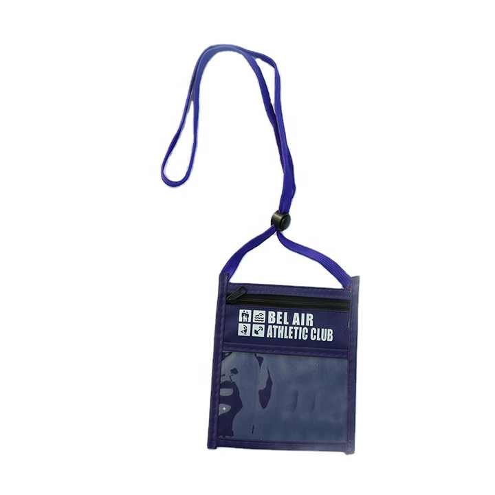 Custom Conference Nylon Neck Wallet ID Holder Bag for Trade Show
