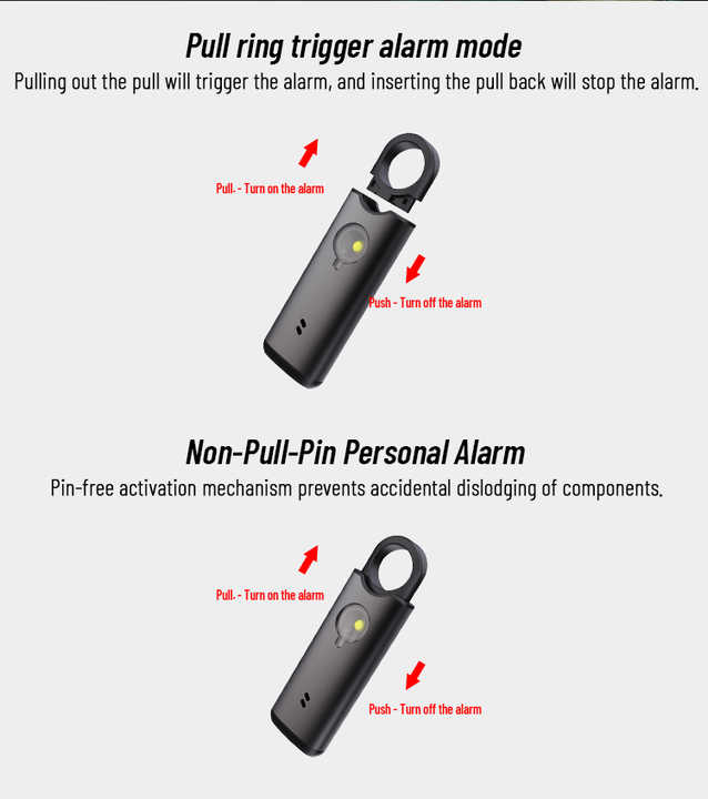 2025 Newest 135dB Personal Security Safety Alarm Key Device Logo Custom ...