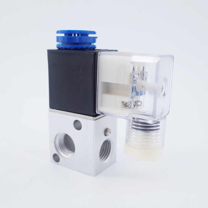 Air 3 Way Pneumatic Aluminium Solenoid Valve 3V1-M5 3V1-06/08 Port M5, 1/8" 1/4" BSP AC DC Micro ...