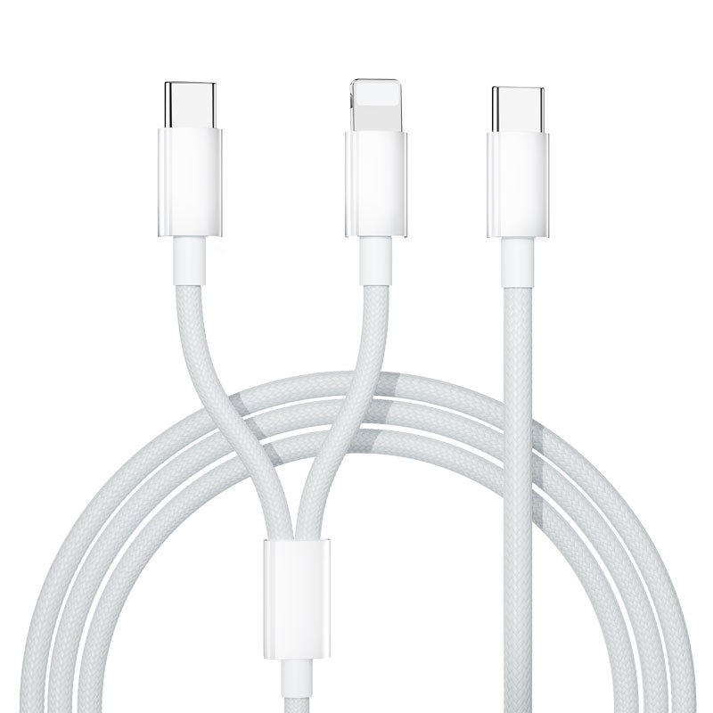 2 in 1 USB C to L Type C Cable TPE Material 2.4A Fast Charge for Phone ...