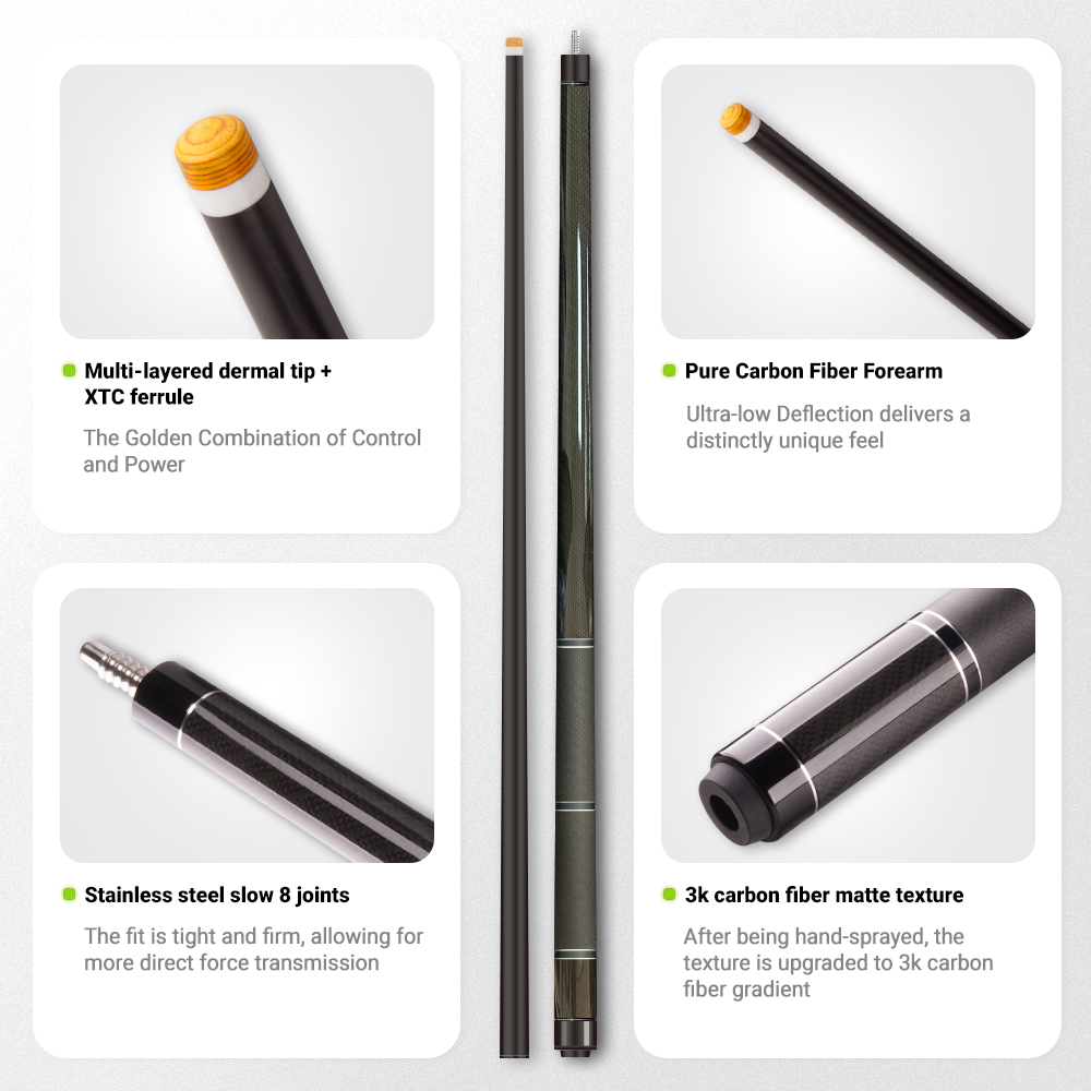 Custom Pool Cues - Custom Cue - Carbon Fiber, Maple Wood
