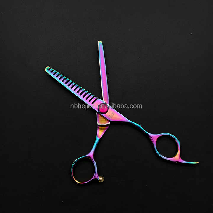 Fashion Design Barber Scissors Rainbow Multi Color 5" Hair Dressing ...