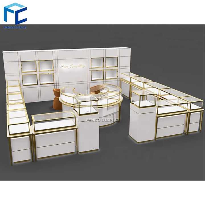 Mall Furniture Display Showcase Shopping Mall Gold Jewelry Display ...