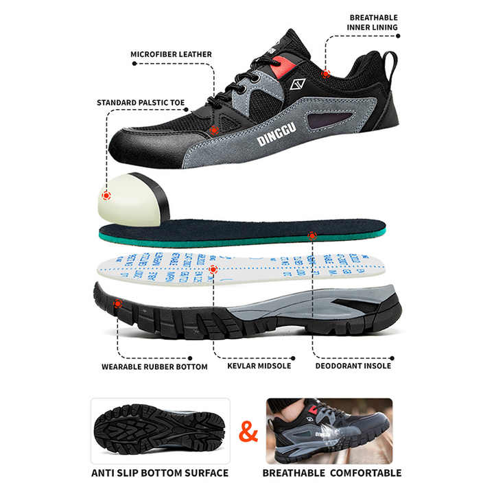Dinggu Waterproof Safety Shoes - Durable & Comfortable