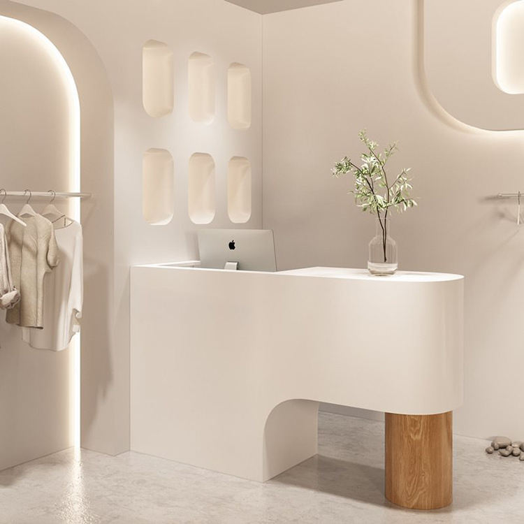 Modern Wood Reception Desk for Office Beauty Salon Retail Spaces ...