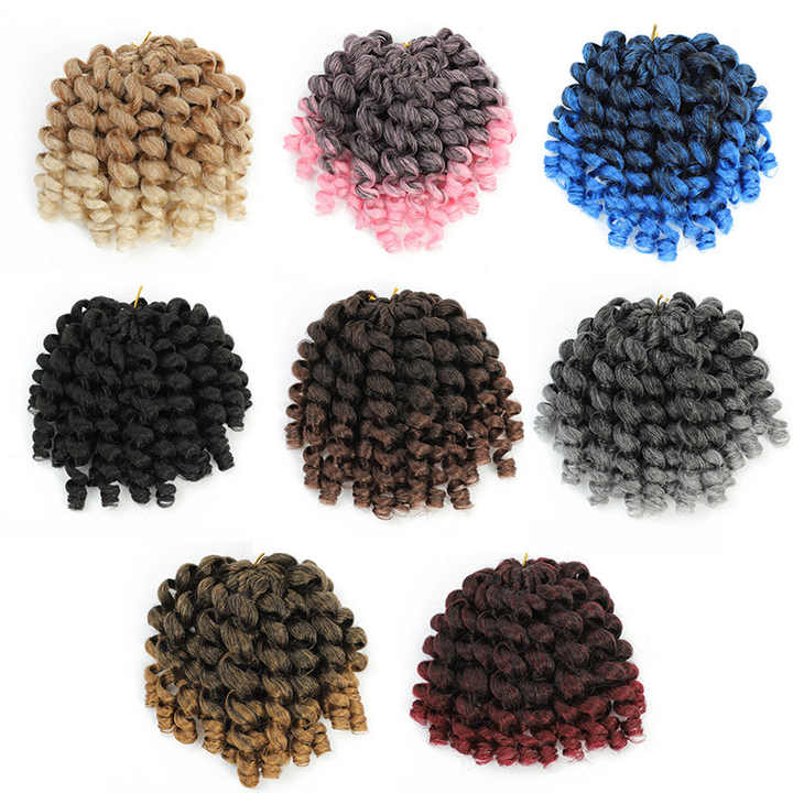 8-12 Inch Synthetic Fiber Braiding Hair Extensions Roll Wand Curl with ...