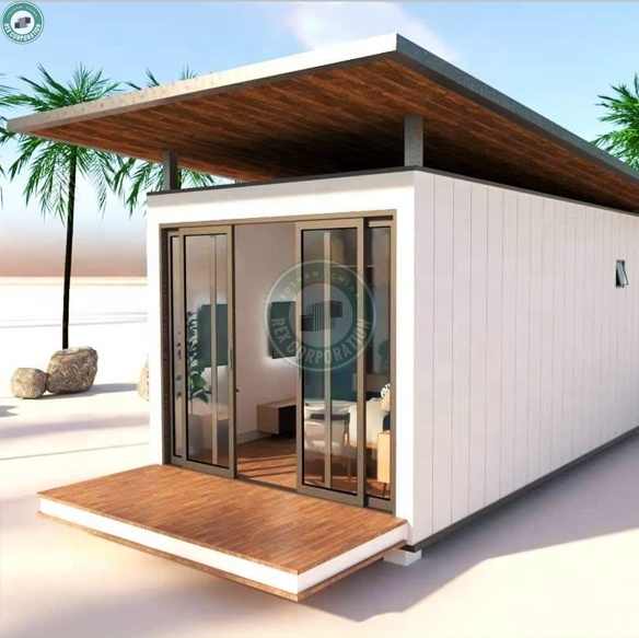 Modern Tiny Home - White PVC Cladded Modular Container