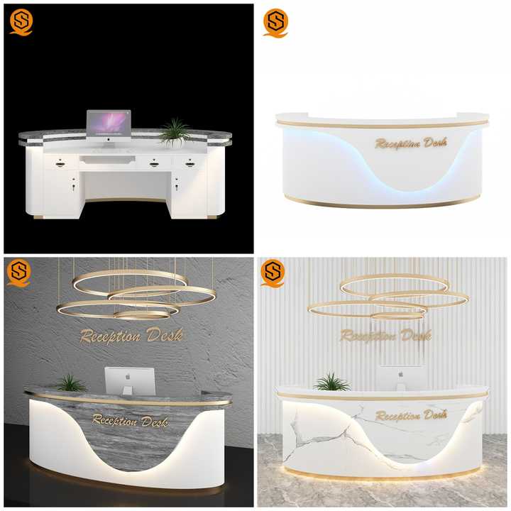 Custom Modern Luxury L Shape Restaurant Reception Desks