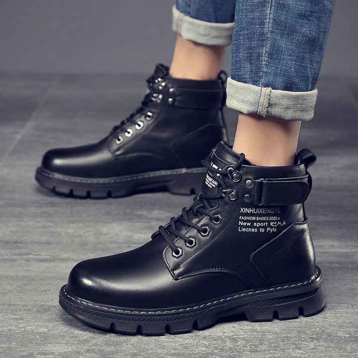 Men's Black Premium Martin Boots - Support & Custom Odor Proof