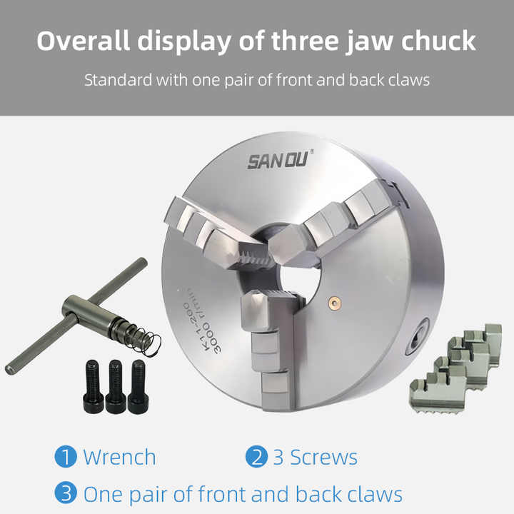 Adjustable Three Jaw Self Centring Chucks K11-200 SANOU
