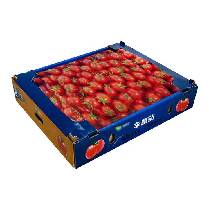Customized logo Fresh Fruit Box Packaging Corrugated Cardboard Tomato ...