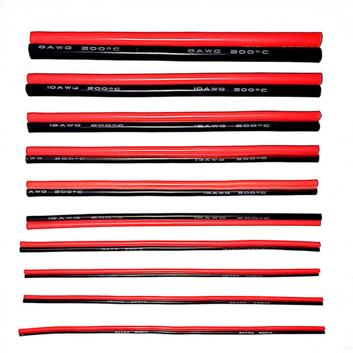 Silicone Cable Red and Black Parallel Cable Soft Silicone High ...