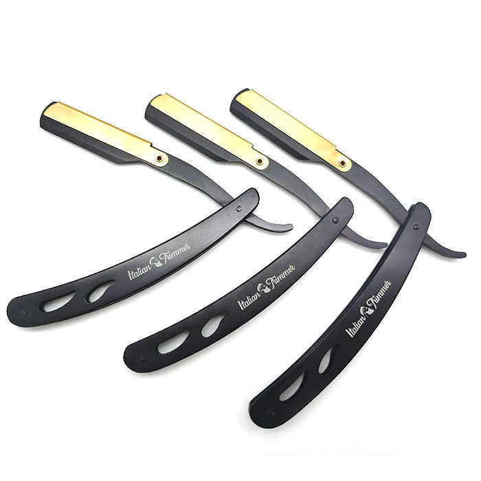 Professional Classic Black and Gold Straight Edge Barber Razor Quality ...