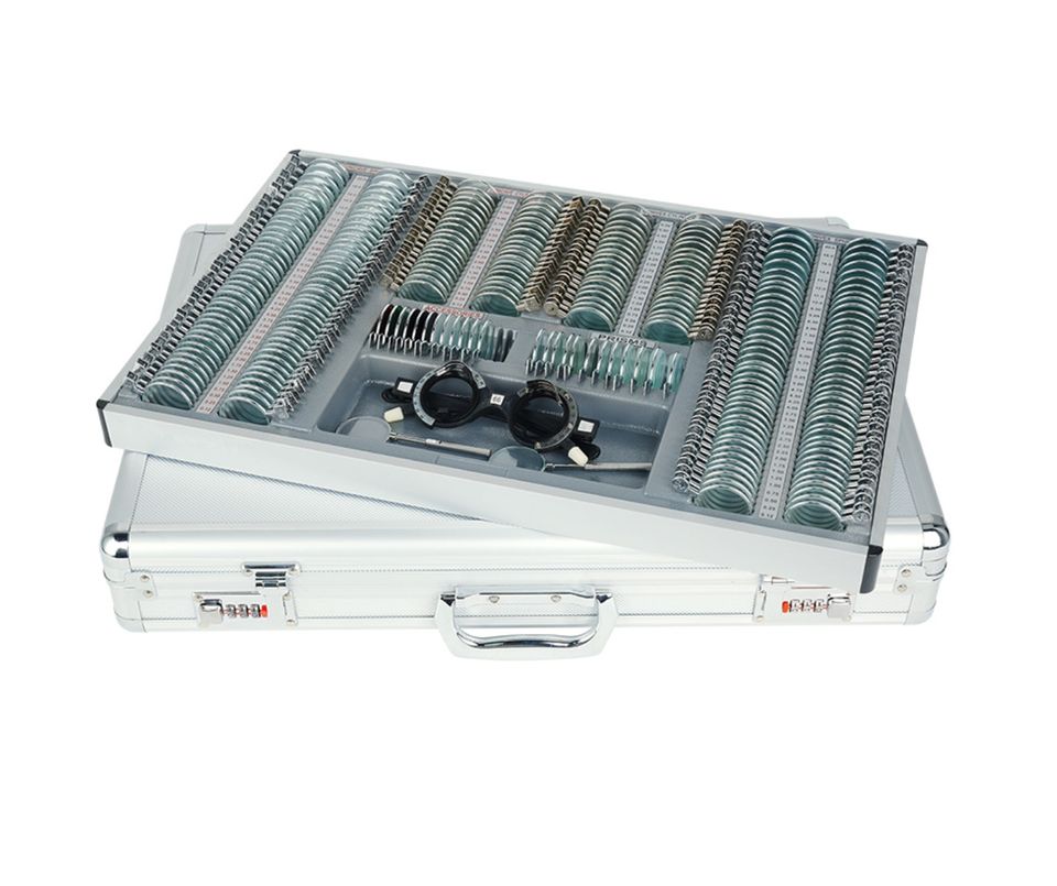 266Pcs Glass Optometry Trial Lens Set With Trial Frame & Aluminum Case ...