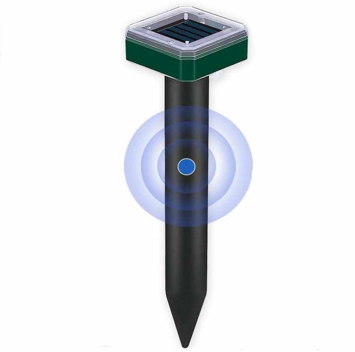 Outdoor Sonic Solar Mole Killer Repeller Solar Powered Mole Gopher ...