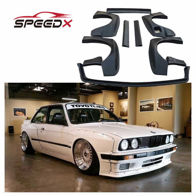 For BMW E30 Upgrade RB Wide Body Kit E30 Spoiler Front Lip Fender Side ...