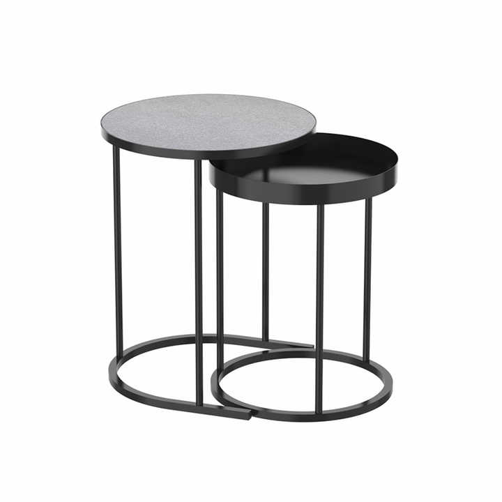WIREKING Farmhouse Circle Living Room Table Coffee Table Set Round End ...