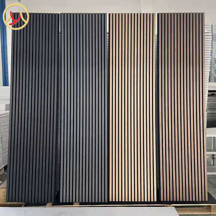 Slatted Wood Veneer MDF Acoustic Panels for Office & Meetings