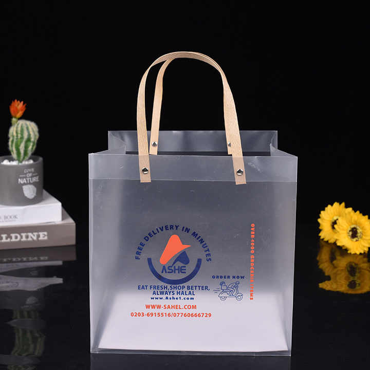 Polypropylene PP Plastic Frosted PVC Transparent Tote Bags