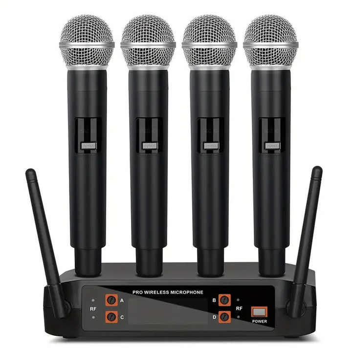 4 Channel Wireless Microphone System - High Quality Audio