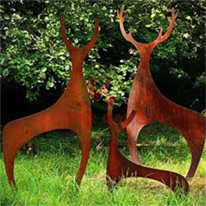 High Quality Rustic Style Rusty Garden Ornaments for Park Project