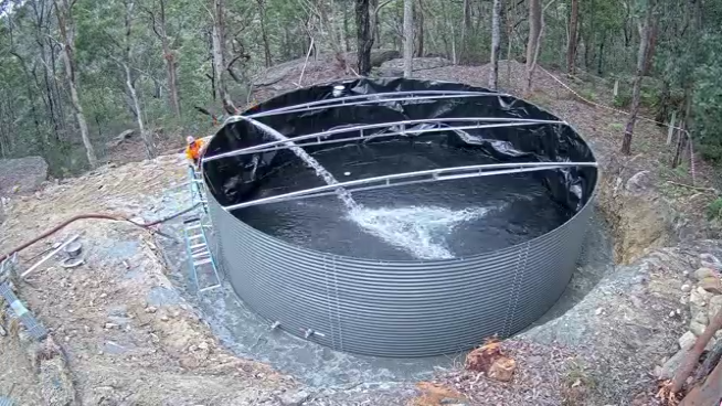 Rainwater collection tank silo aquaculture water galvanized storage ...