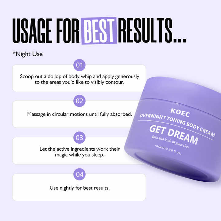 KOEC Overnight Toning Body Cream 100ml - Firming & Nourishing
