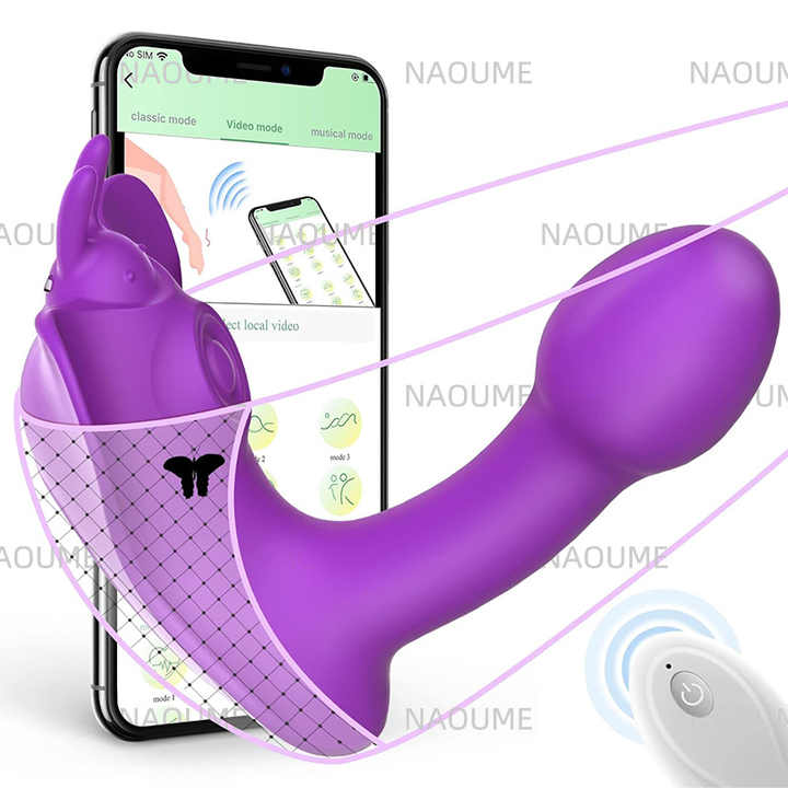 NAOUME Strap on Dildo Vibrator - 100% Waterproof Clitoral Stimulator