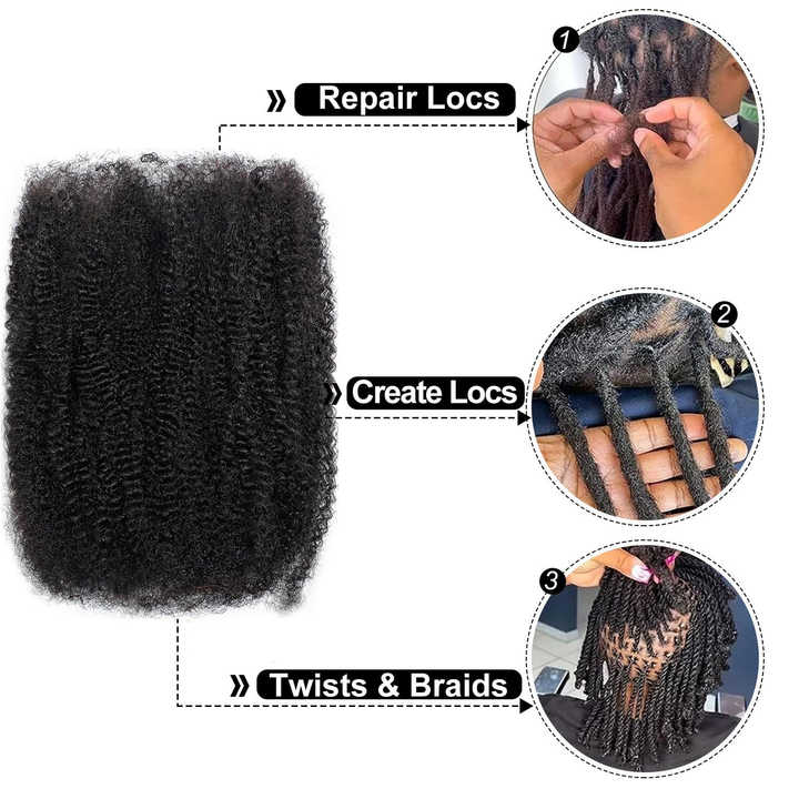 High Quality 100g 12inch Afro Kinky Bulk Hair Extension Synthetic Fiber ...