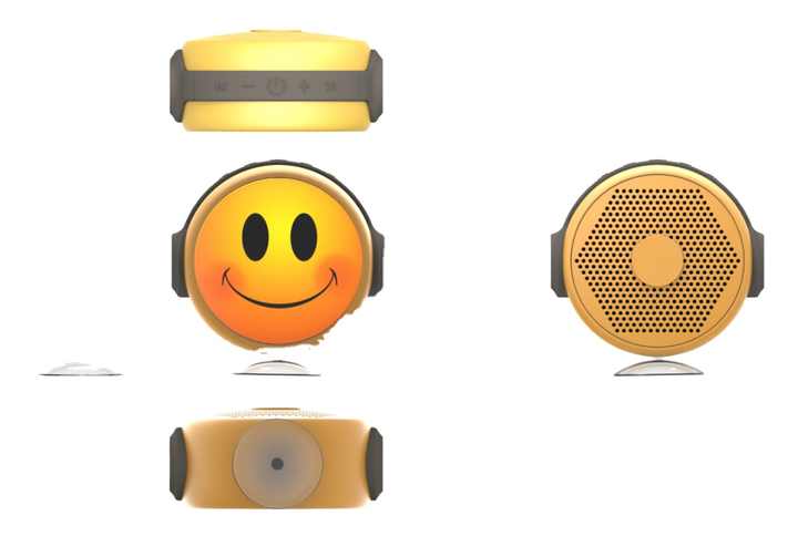 Cute Cartoon Smiley Face Suction Cup Bluetooth Speaker