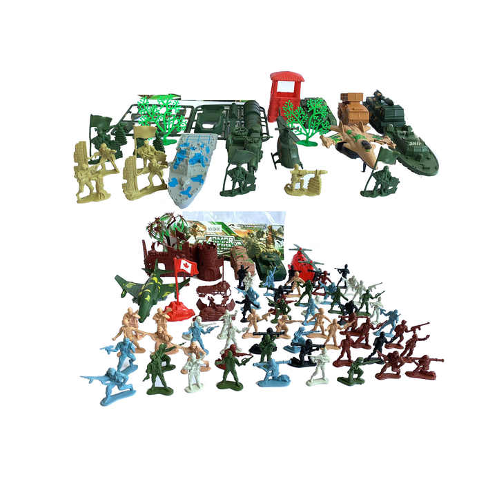 Army Men Toys for Boys Mini Action Soldiers Figures Set Vehicle Parts ...