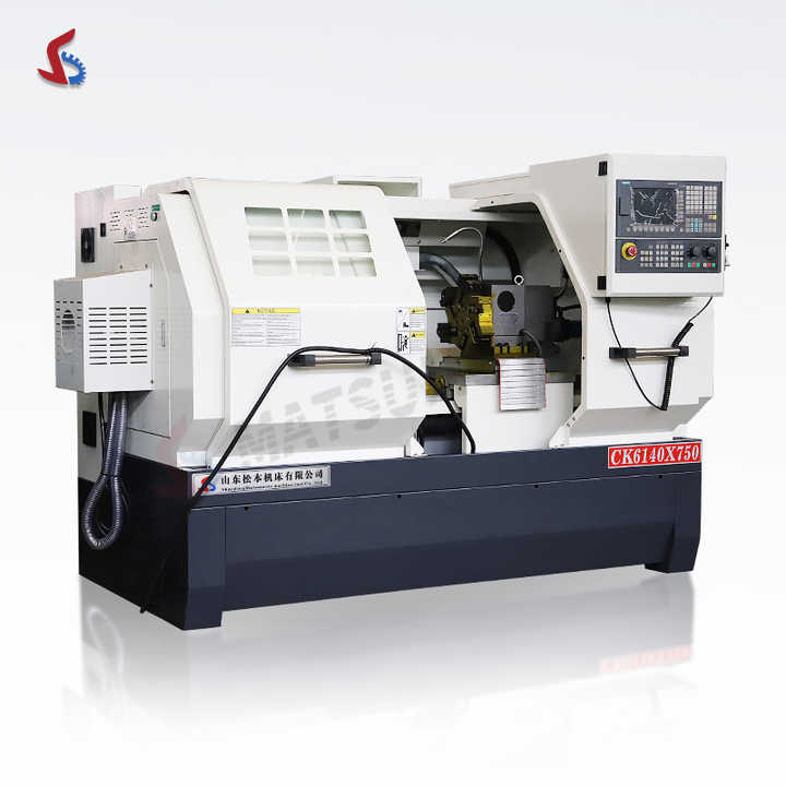 Precision CK6140 750mm Horizontal CNC Lathe Machine Automatic Flat Bed Lathe with 6 Tools GSK ...